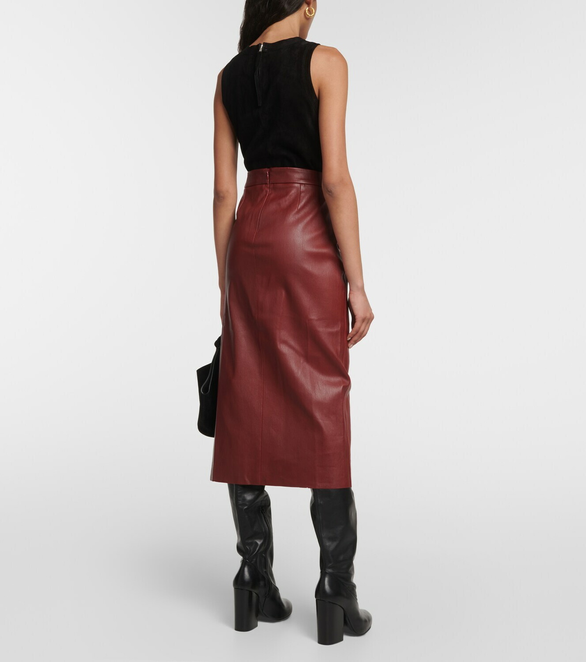 Stouls Taylor leather midi skirt Stouls