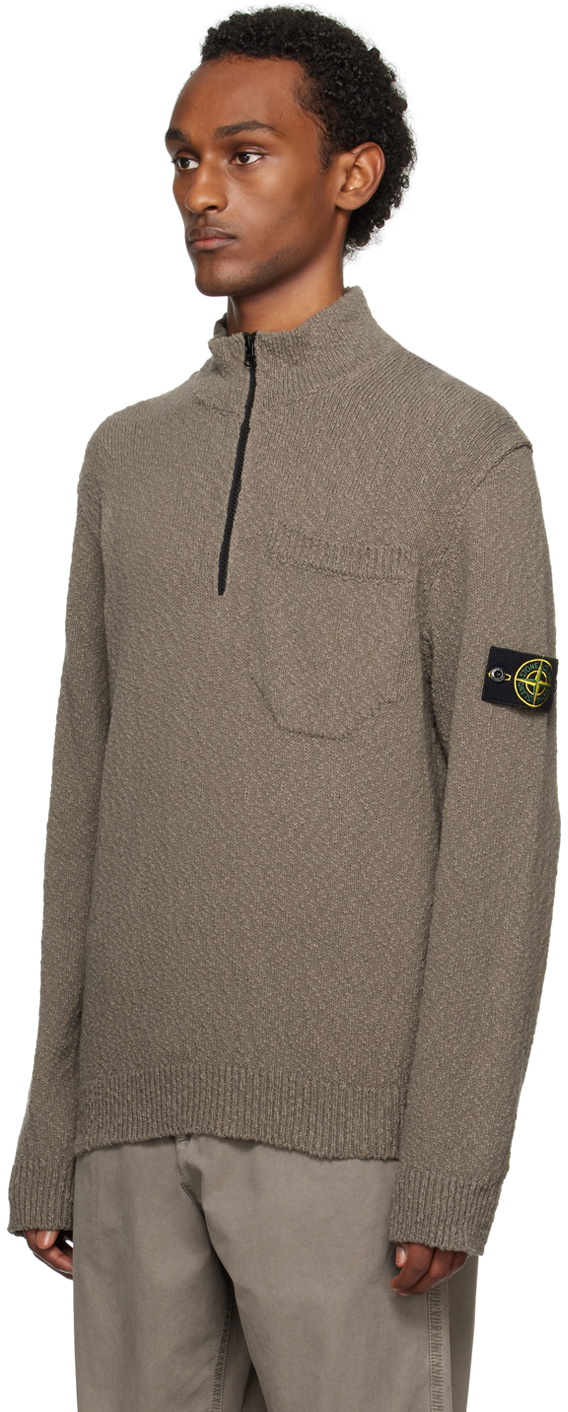 Stone Island Gray Half-Zip Sweater Stone Island