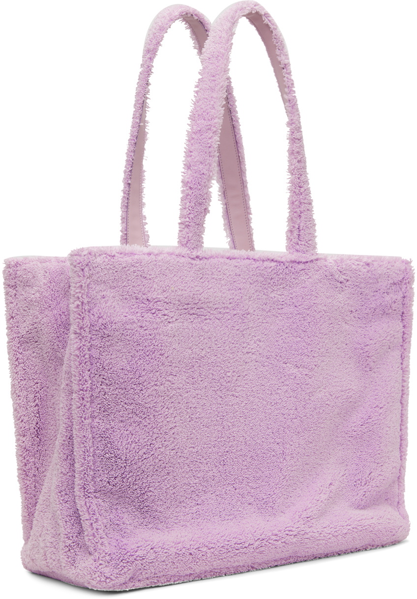 Acne Studios Purple Furry Logo Tote Acne Studios
