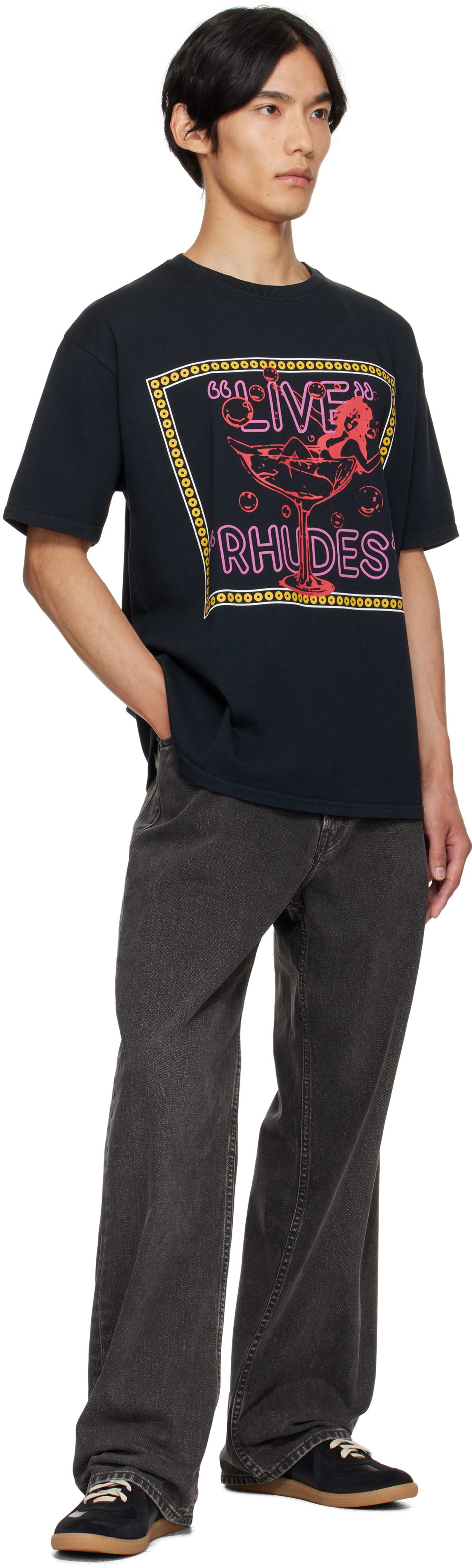Rhude Black 'Live Rhudes' T-shirt Rhude