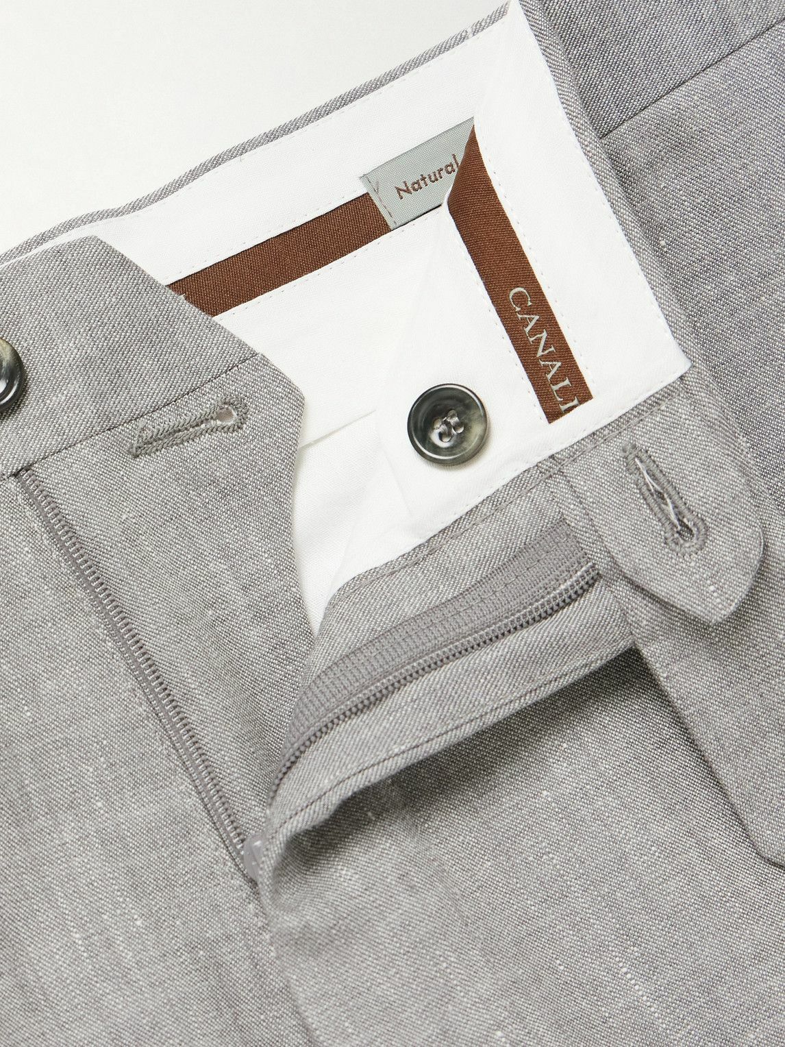 Canali - Tapered Linen and Wool-Blend Suit Trousers - Gray Canali