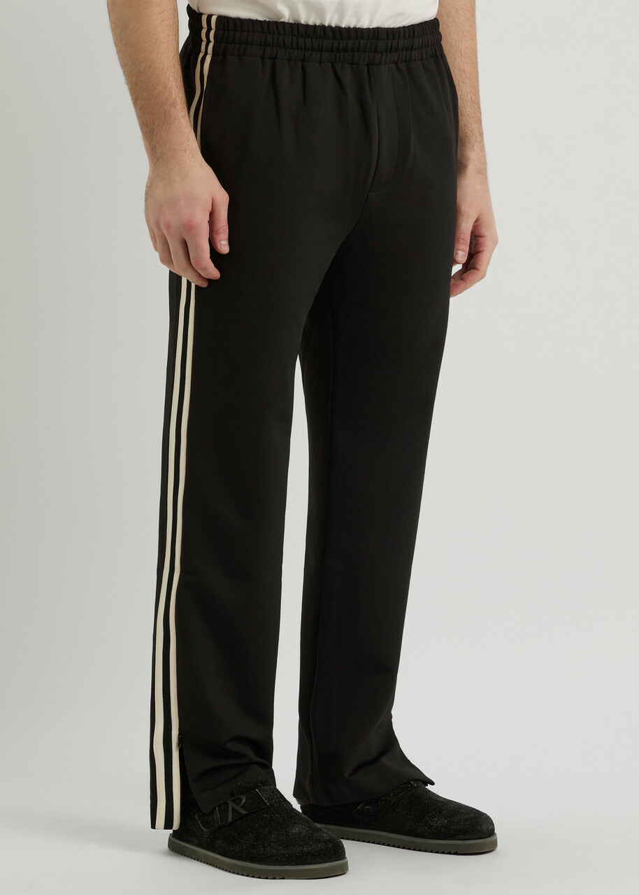 Represent Striped Stretch-jersey Track Pants Black Represent