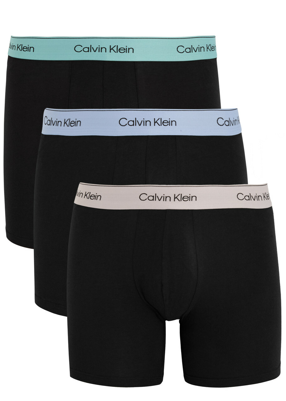 Calvin Klein Modern Stretch-cotton Boxer Briefs set of Three Black ...