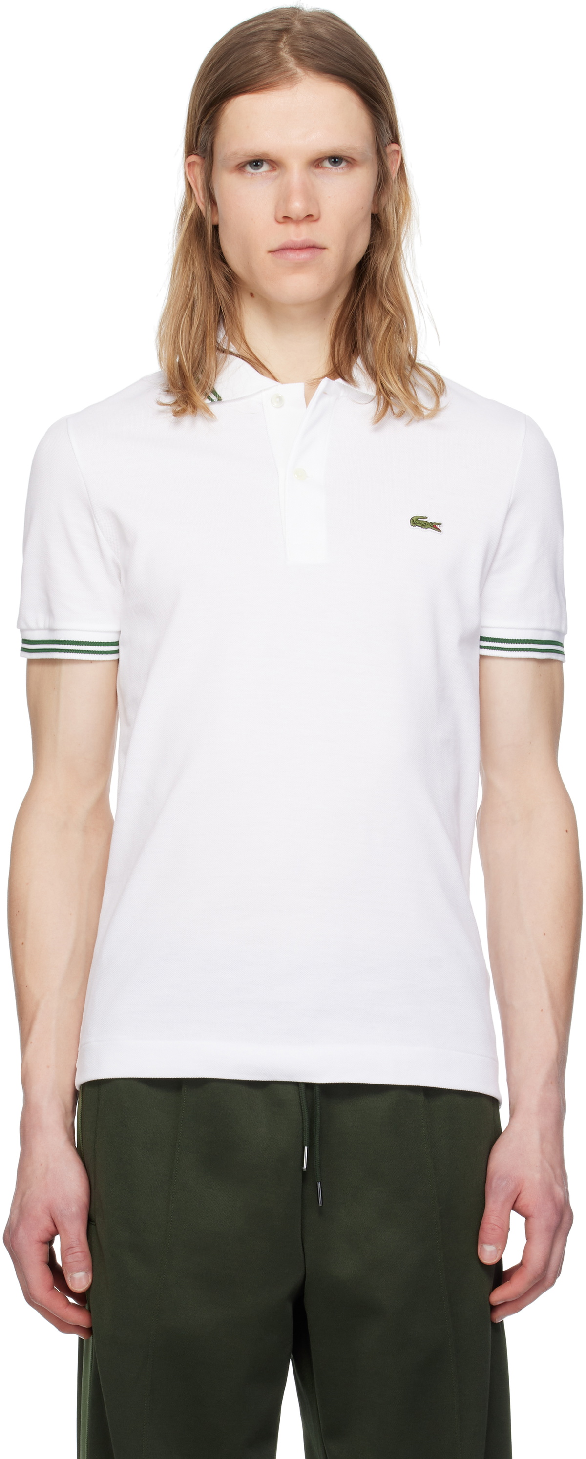 Lacoste White Regular Fit Trim Accent Polo Lacoste