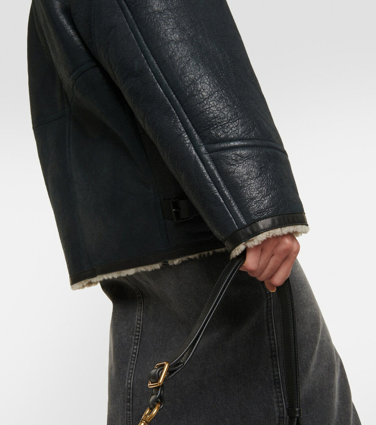 Isabel Marant Adelina leather and shearling jacket Isabel Marant