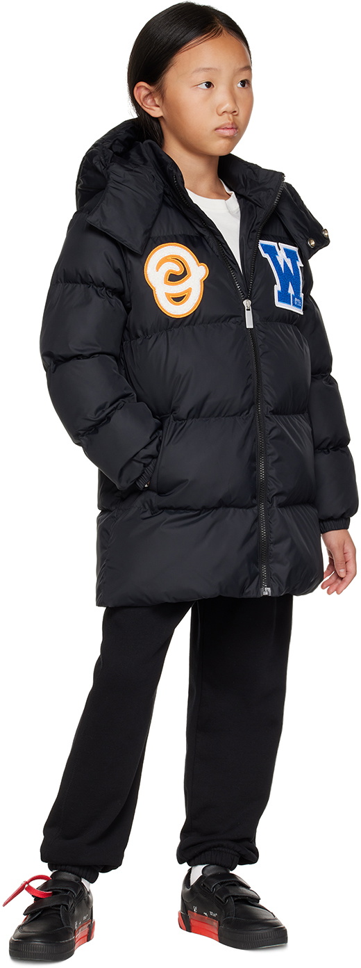 Off-White Kids Black OW Patch Puffer Jacket Off-White