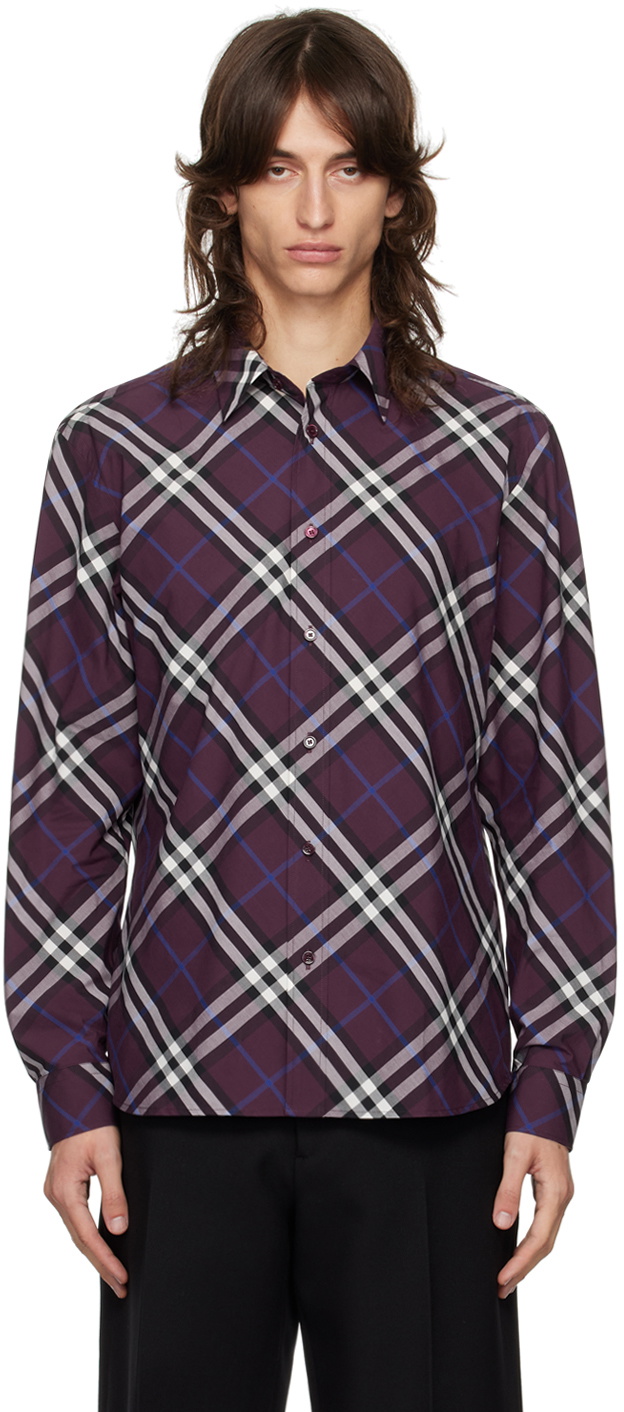 Burberry Purple Check Shirt Burberry