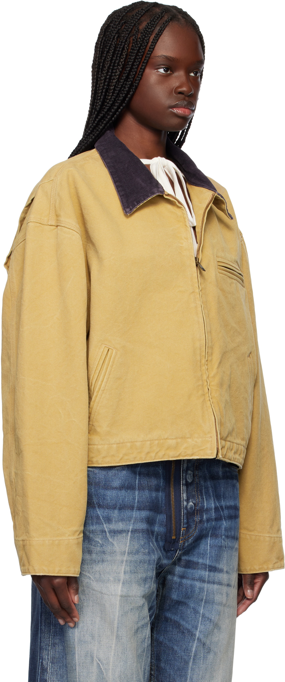 AMBUSH Tan Cropped Canvas Work Jacket Ambush
