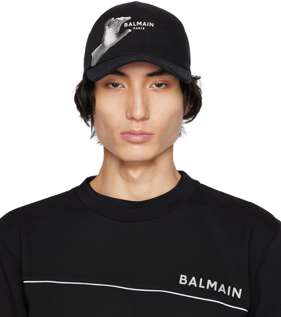 Balmain Black Statue Print Cap Balmain
