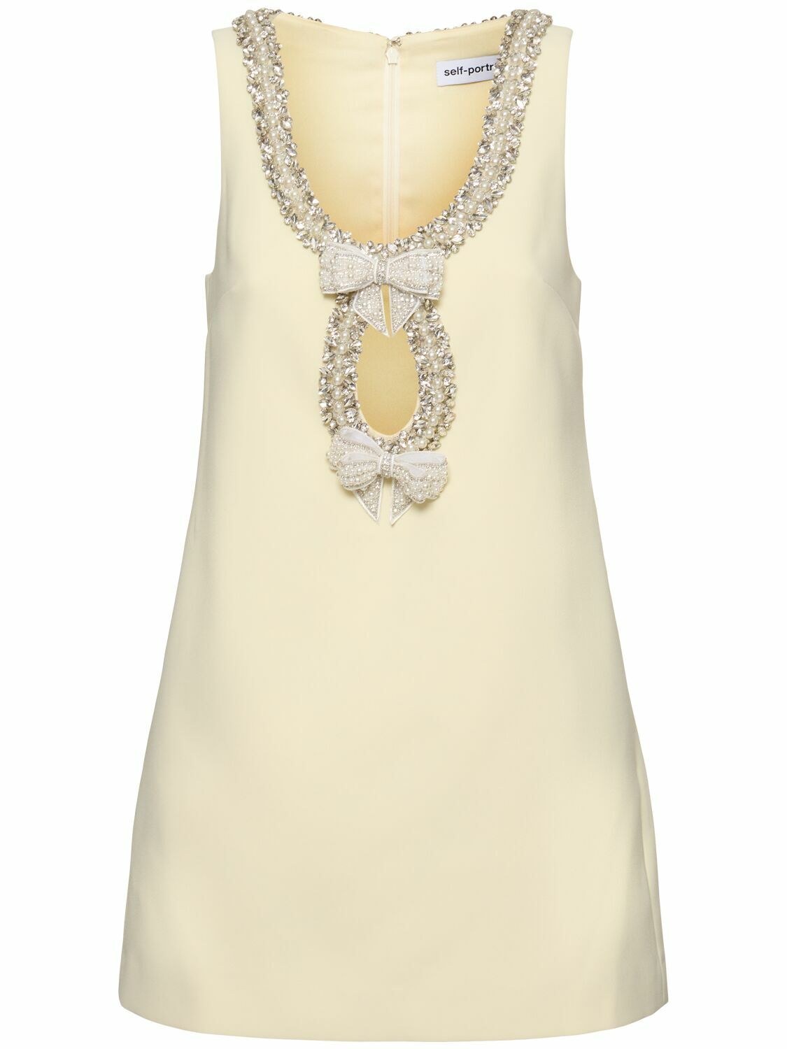 SELF-PORTRAIT Crepe Bow Mini Dress Self-Portrait