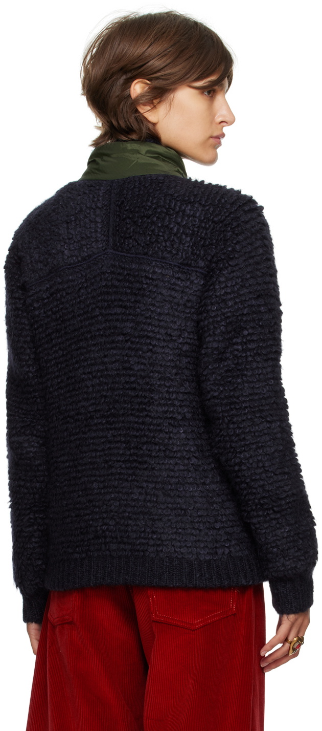 Marni Navy Iris Zip-Up Sweater Marni