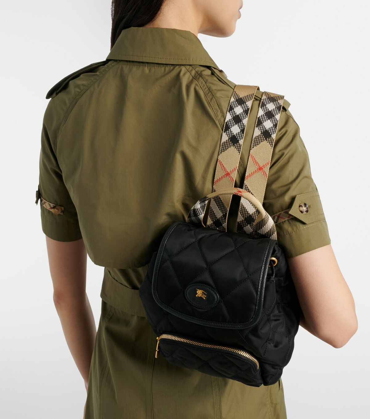 Burberry Mini leather-trimmed backpack Burberry