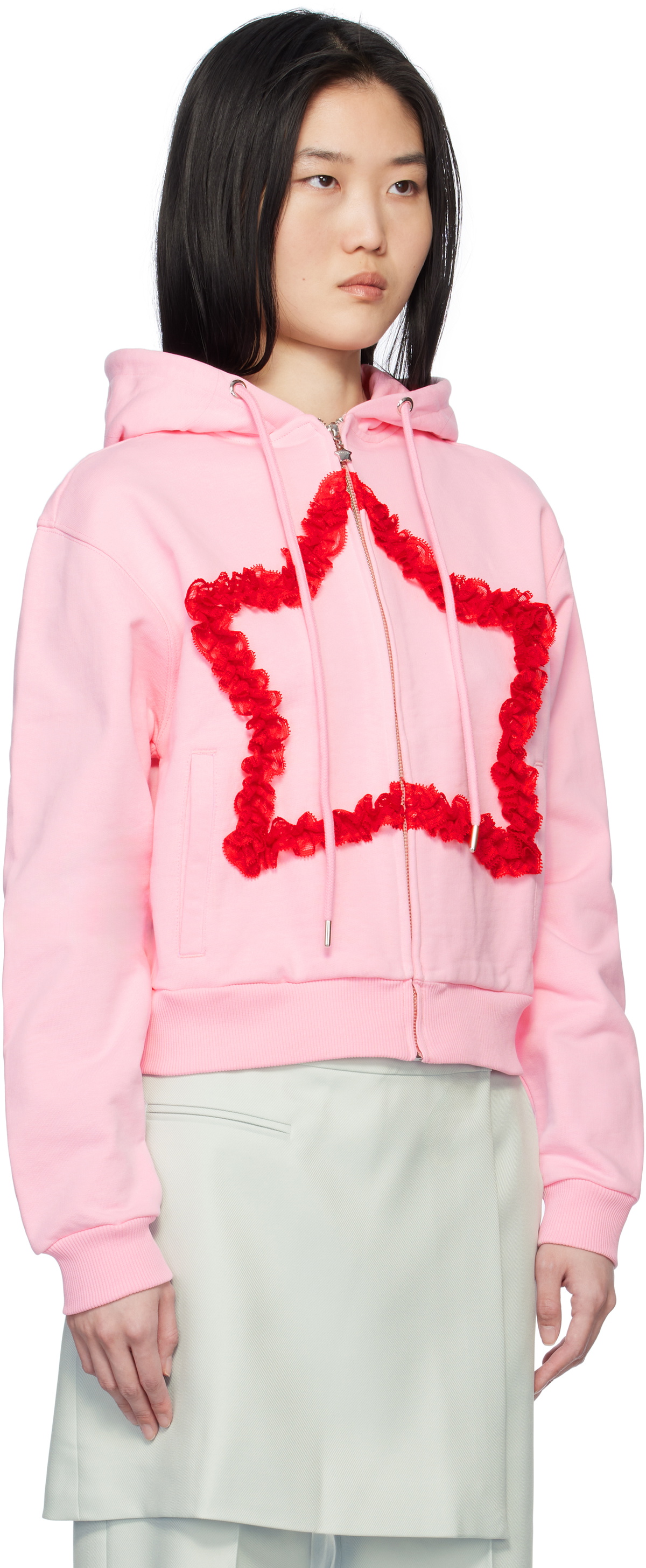 Sandy Liang Pink Regina Hoodie Sandy Liang