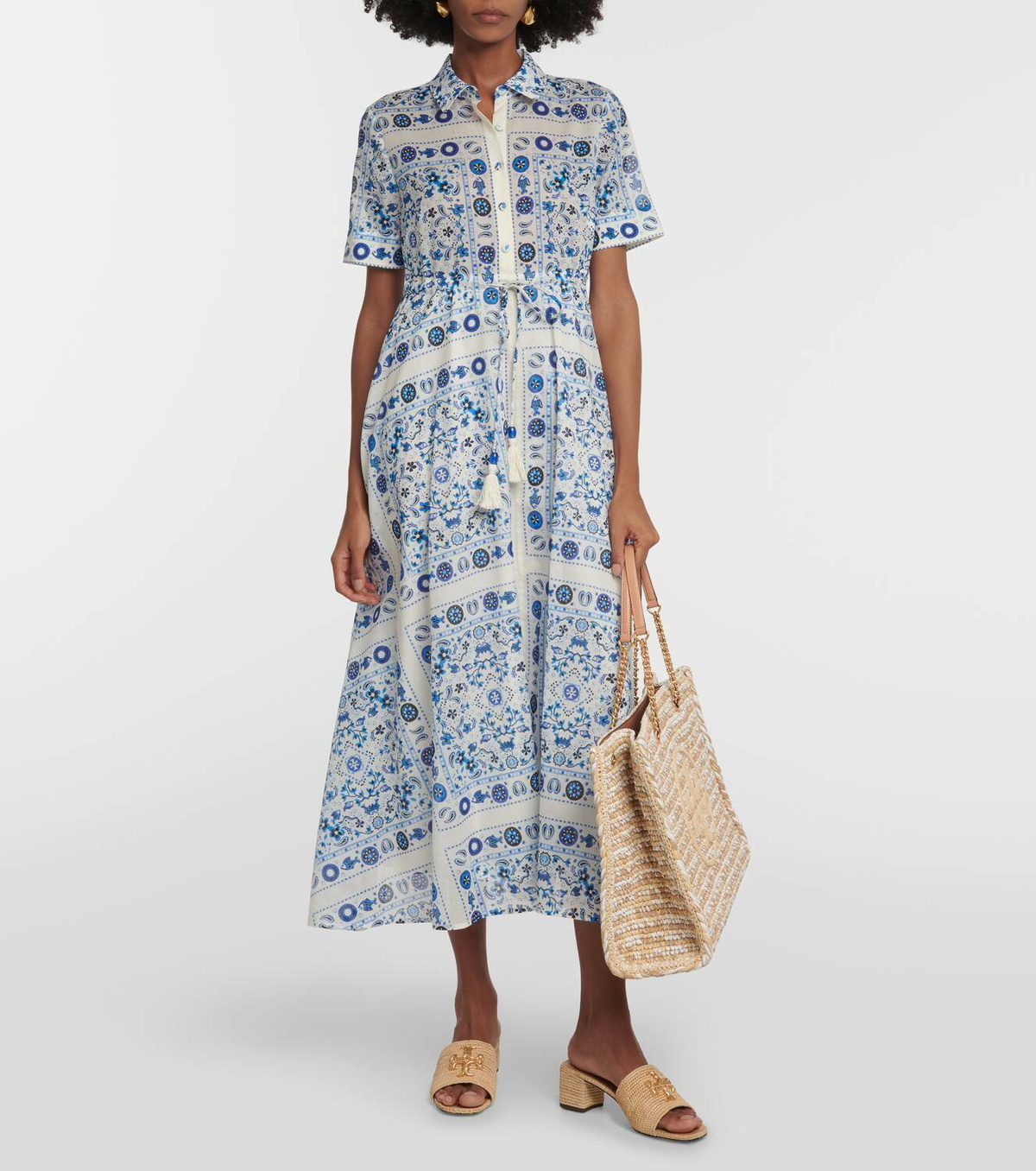 Tory Burch Elanor raffia mule sandals Tory Burch