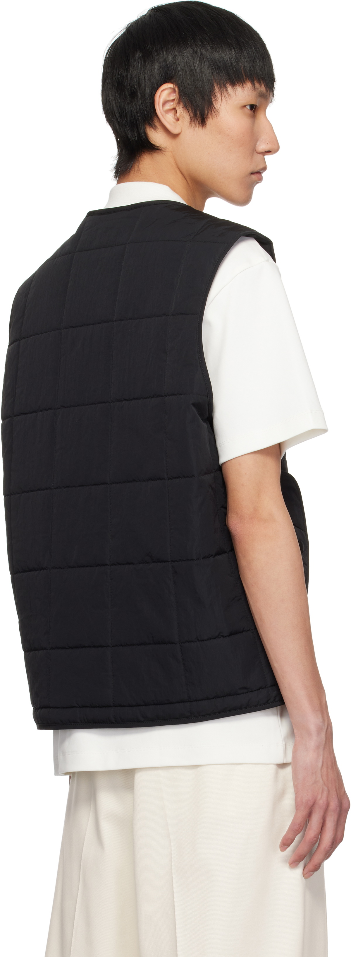 Hugo Black Nylon Stacked Logo Vest Hugo Boss