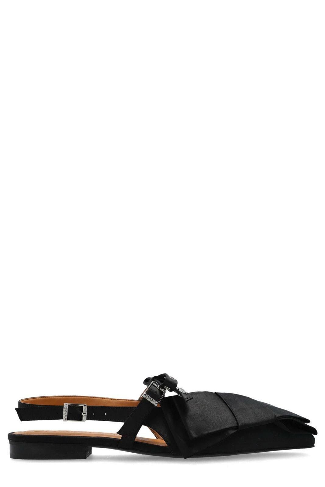 Ganni big Bow Black Polyester Ballet Flats GANNI