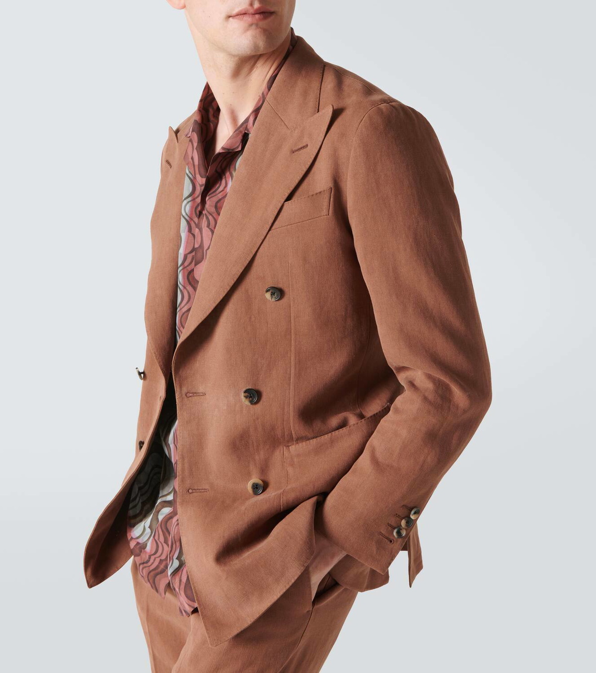 Thom Sweeney Double-breasted linen suit Thom Sweeney