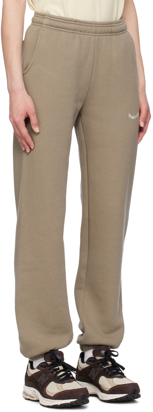 Museum of Peace & Quiet Brown Wordmark Lounge Pants Museum of Peace and ...