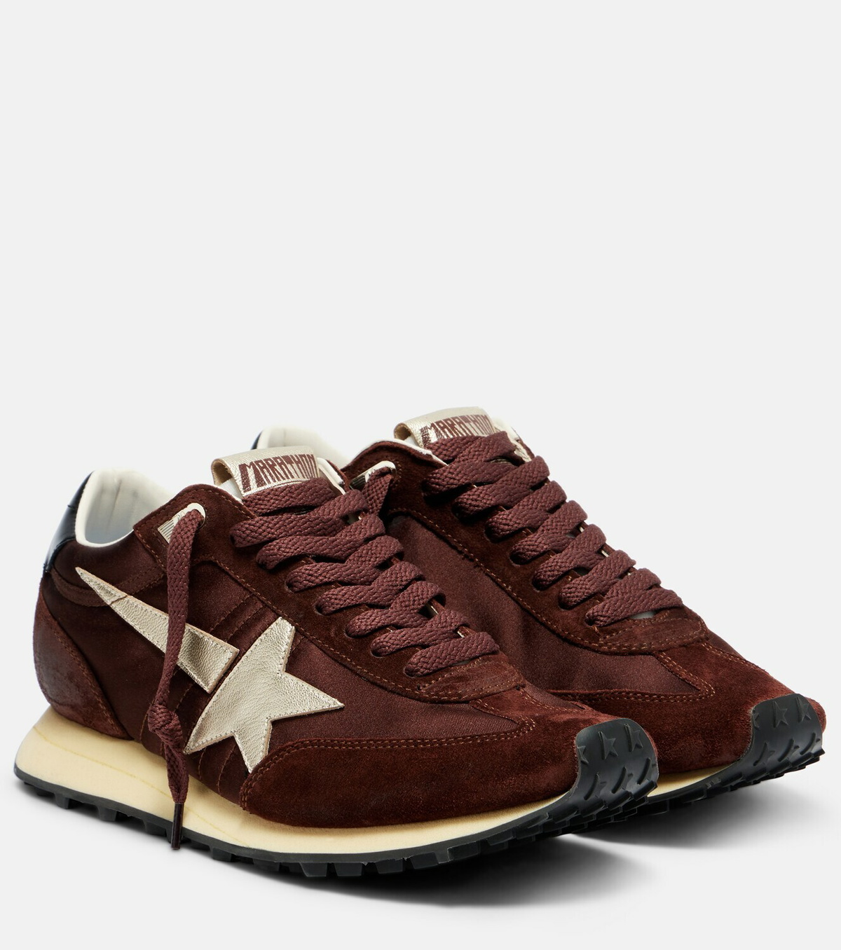 Golden Goose Running Marathon satin and suede sneakers Golden Goose ...