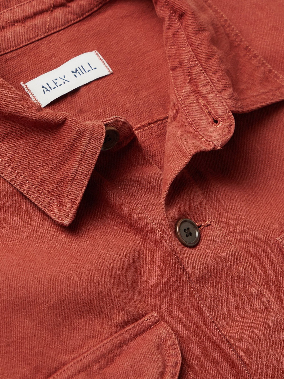ALEX MILL - Garment-Dyed Cotton-Twill Chore Jacket - Red Alex Mill