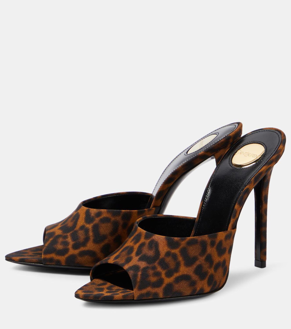 Saint Laurent Goldie 110 leopard-print mules Saint Laurent