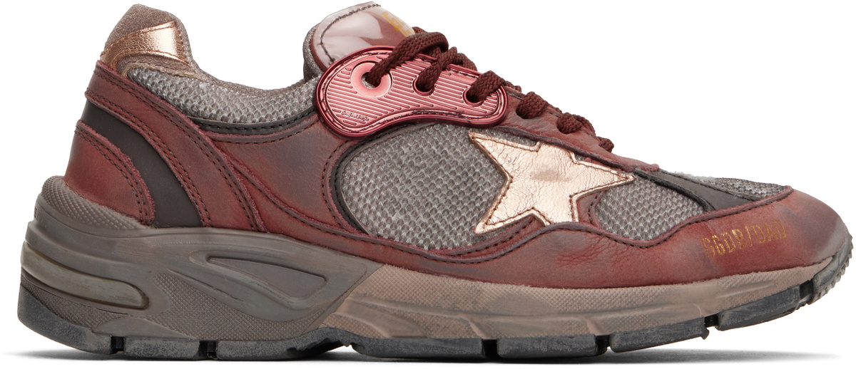 Golden Goose Burgundy & Brown Dad-Star Sneakers Golden Goose Deluxe Brand