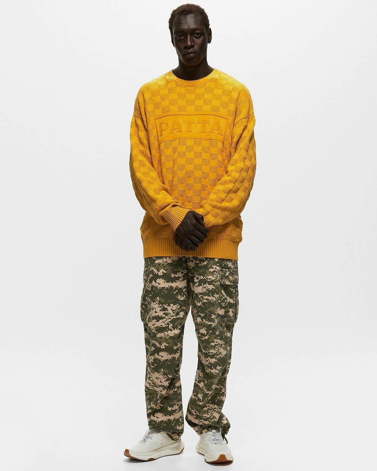 Patta Pearl Ribbed Knitted Sweater Yellow Pullovers Patta