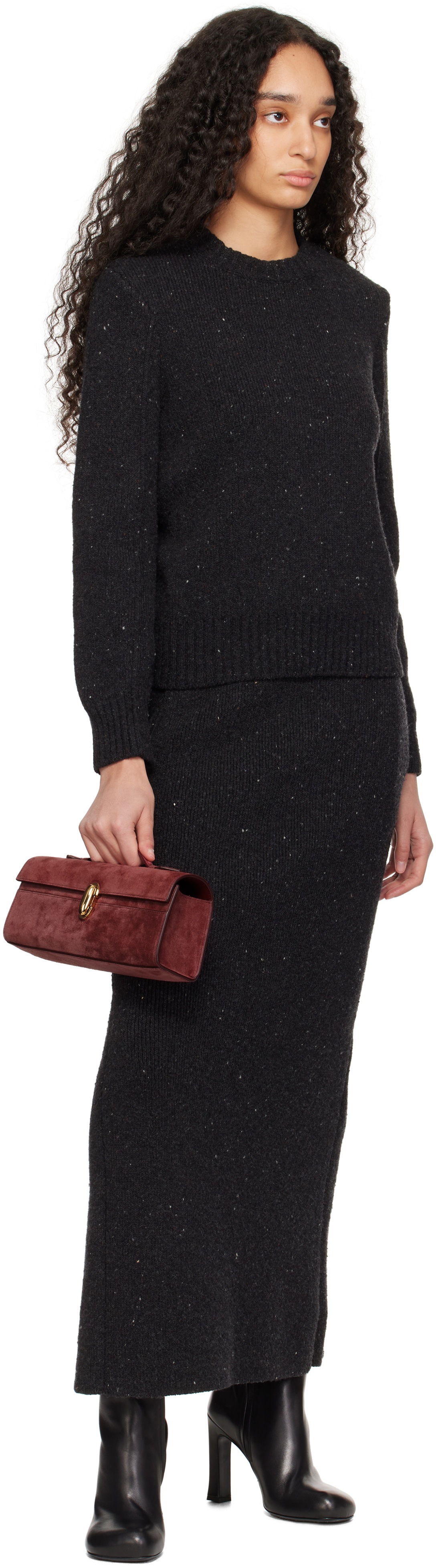 Savette Burgundy Slim Symmetry Pochette Bag Savette