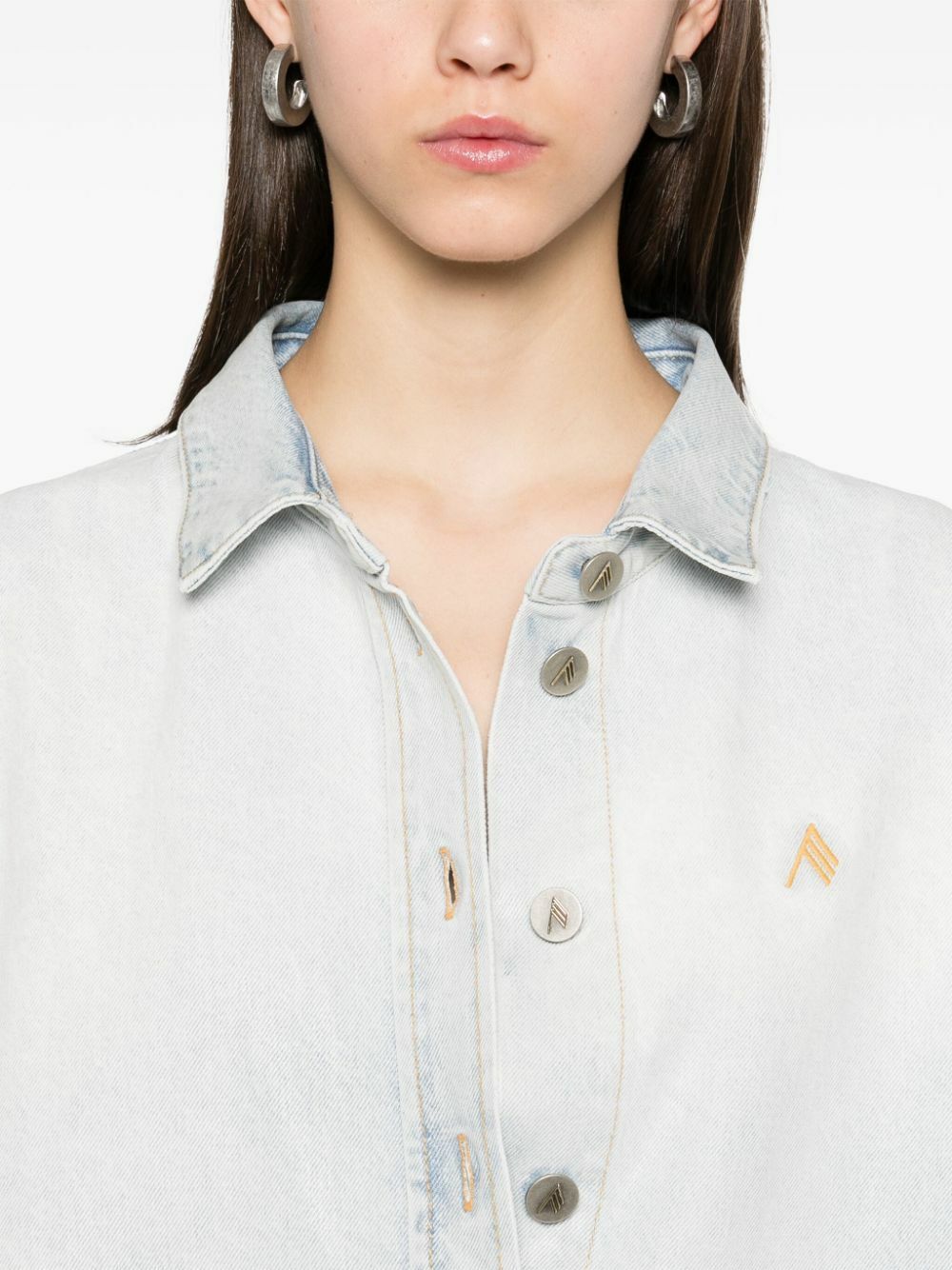 The Attico Logo-Embroidered Denim Shirt The Attico