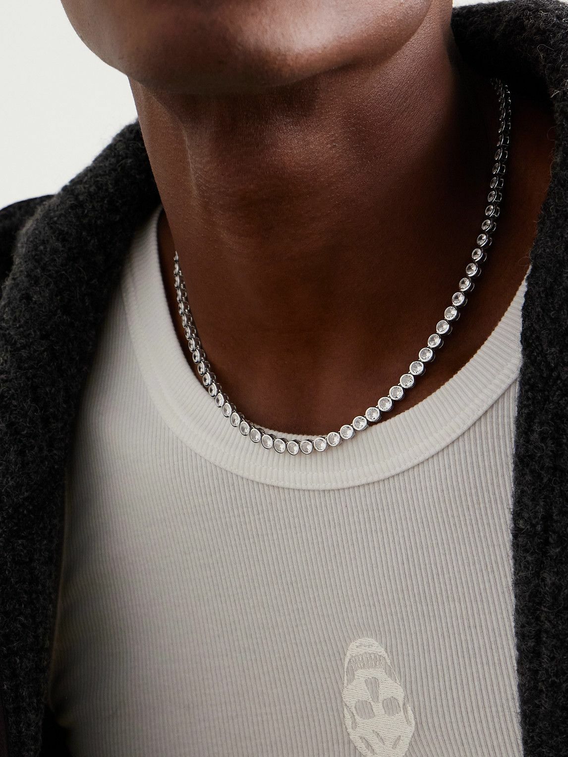 Hatton Labs - Sterling Silver Laboratory-Grown Crystal Tennis Necklace ...