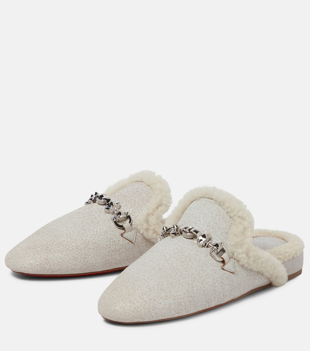 Christian Louboutin - Woolito Swing Donna shearling-lined slippers ...