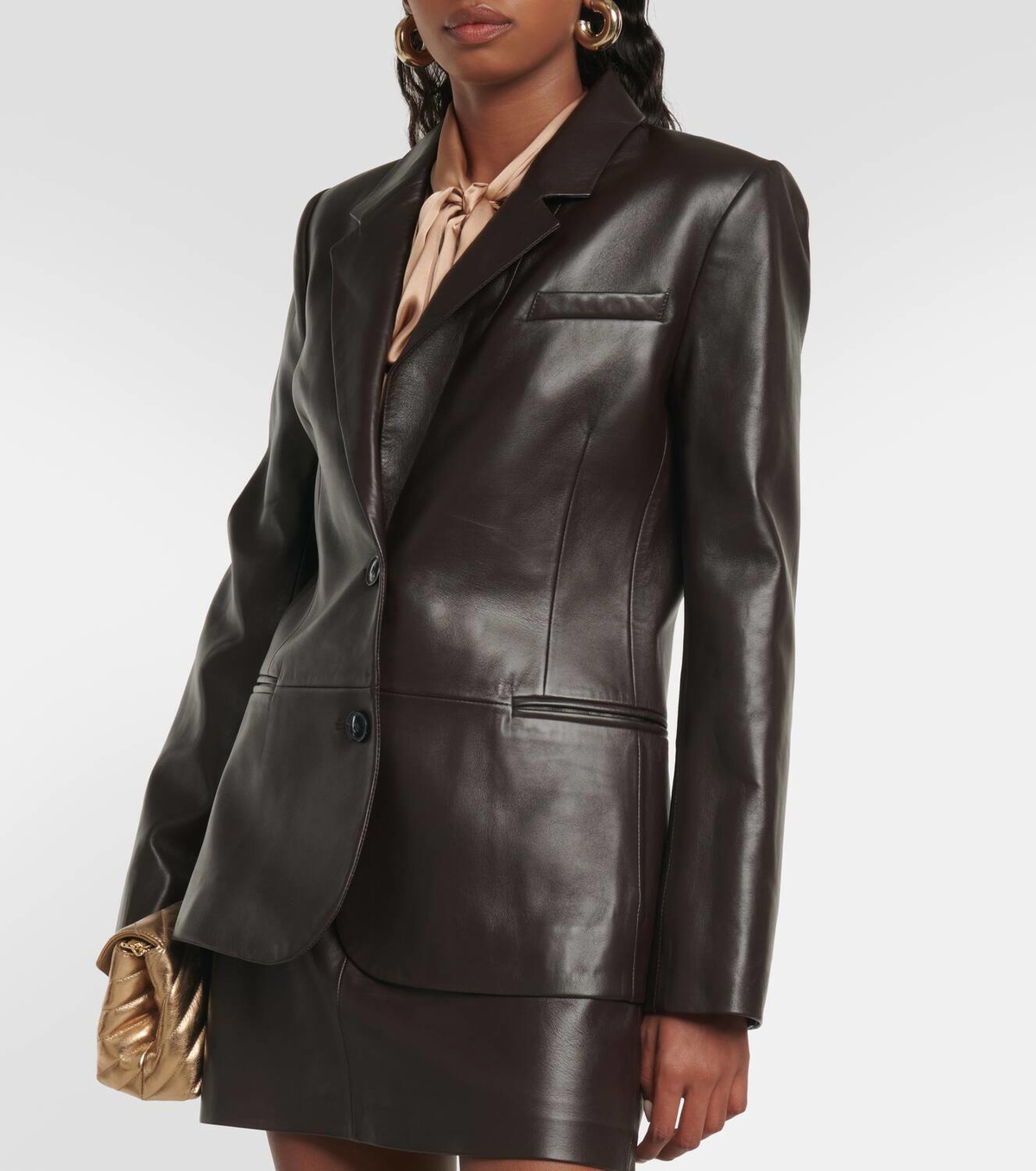 Frame Single-breasted leather blazer Frame Denim