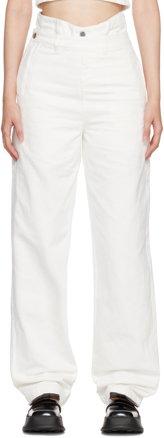 Shushu/Tong SSENSE Exclusive White Double Layer Jeans Shushu/Tong