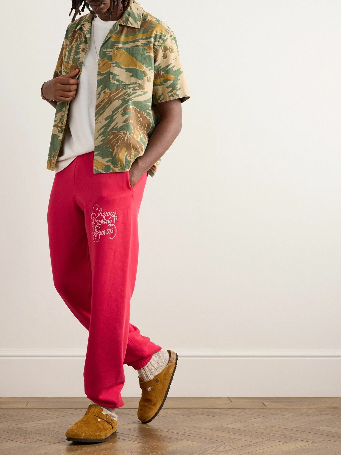 Cherry Los Angeles - Bowling Broncos Tapered Logo-Embroidered Cotton ...