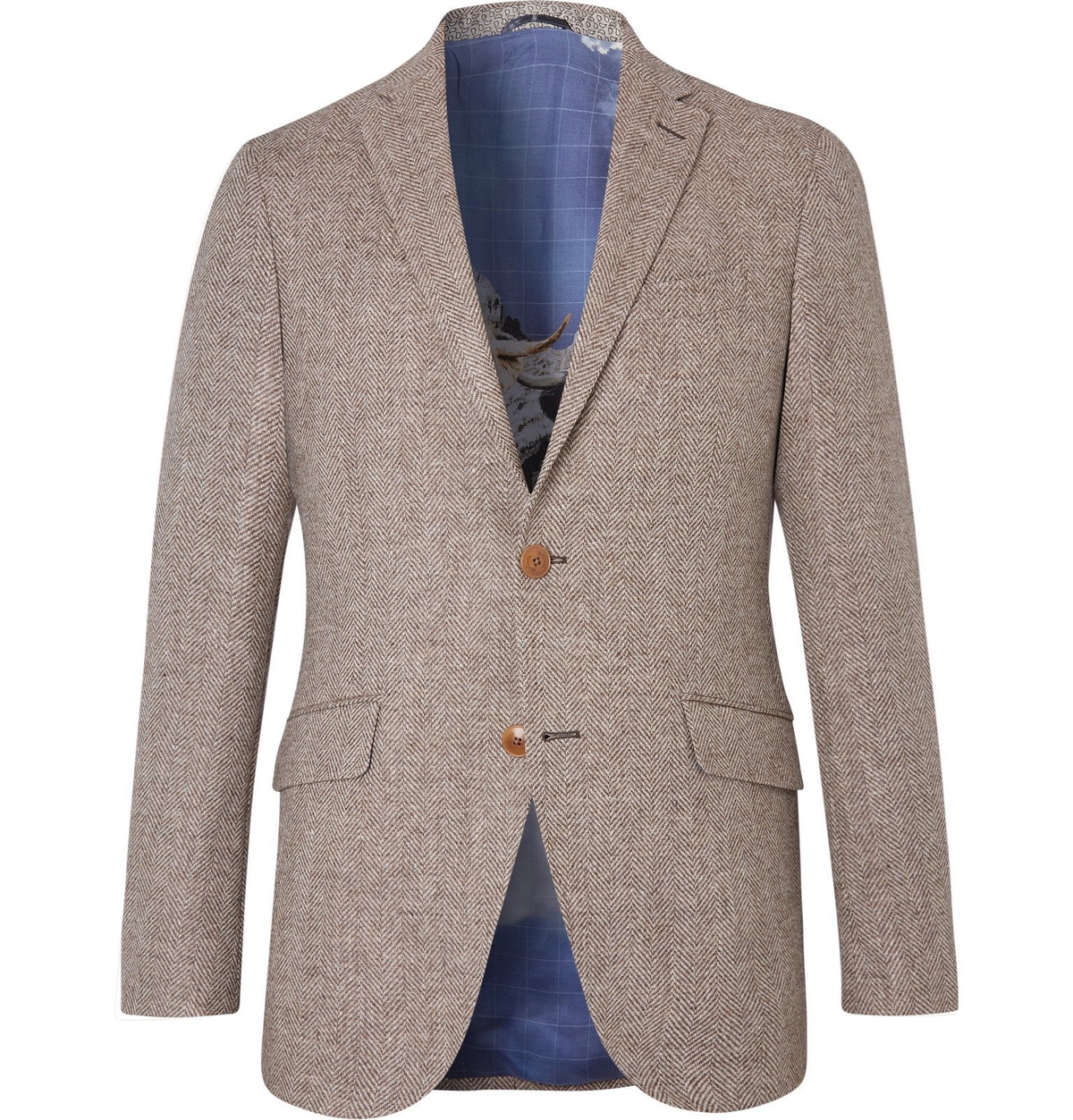 Etro - Beige Slim-Fit Herringbone Wool Blazer - Neutrals Etro