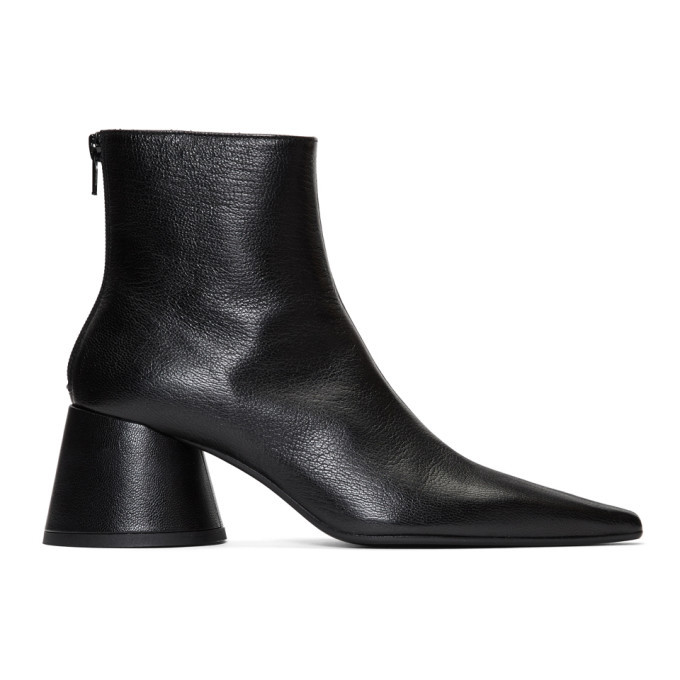 MM6 Maison Margiela Black Chunky Heel Ankle Boots MM6 Maison Margiela