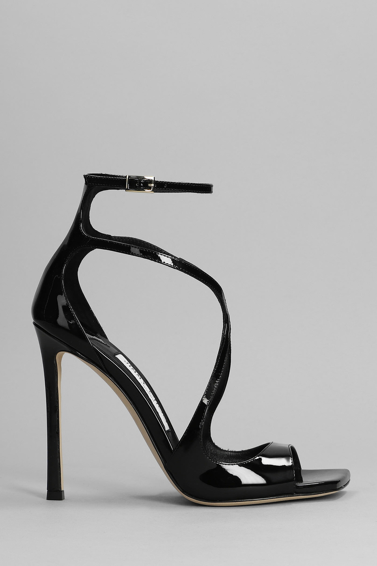 Jimmy Choo Azia 110 Sandals In Black Patent Leather Jimmy Choo
