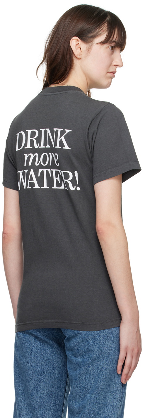 Sporty & Rich Black New 'Drink More Water' T-Shirt Sporty & Rich