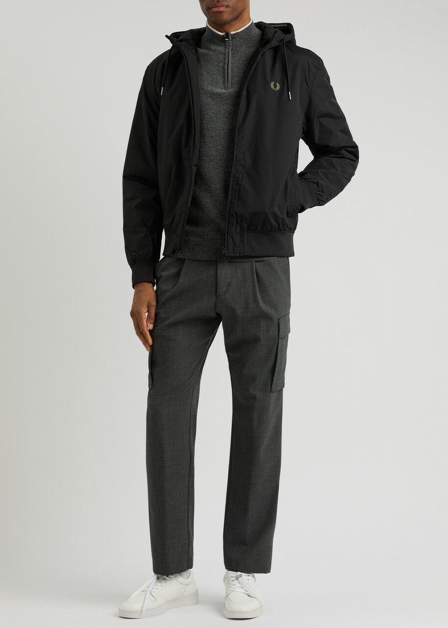 Fred Perry Brentham Hooded Shell Jacket Black Fred Perry