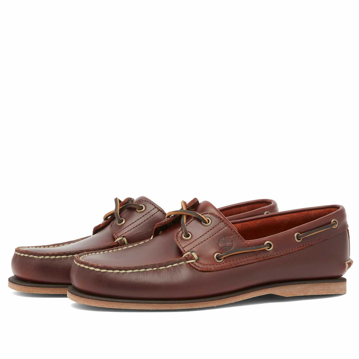 Timberland Men's Classic 2 Eye Boat Shoe in Rootbear Full Grain Timberland
