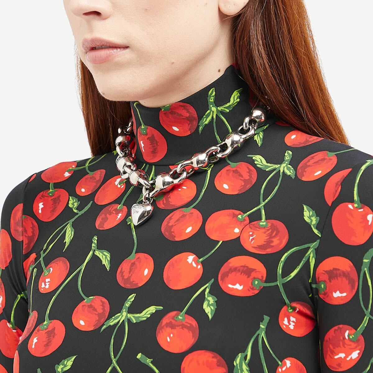 Dolce & Gabbana Women's Cherry Print Crop Top in Multi Dolce & Gabbana