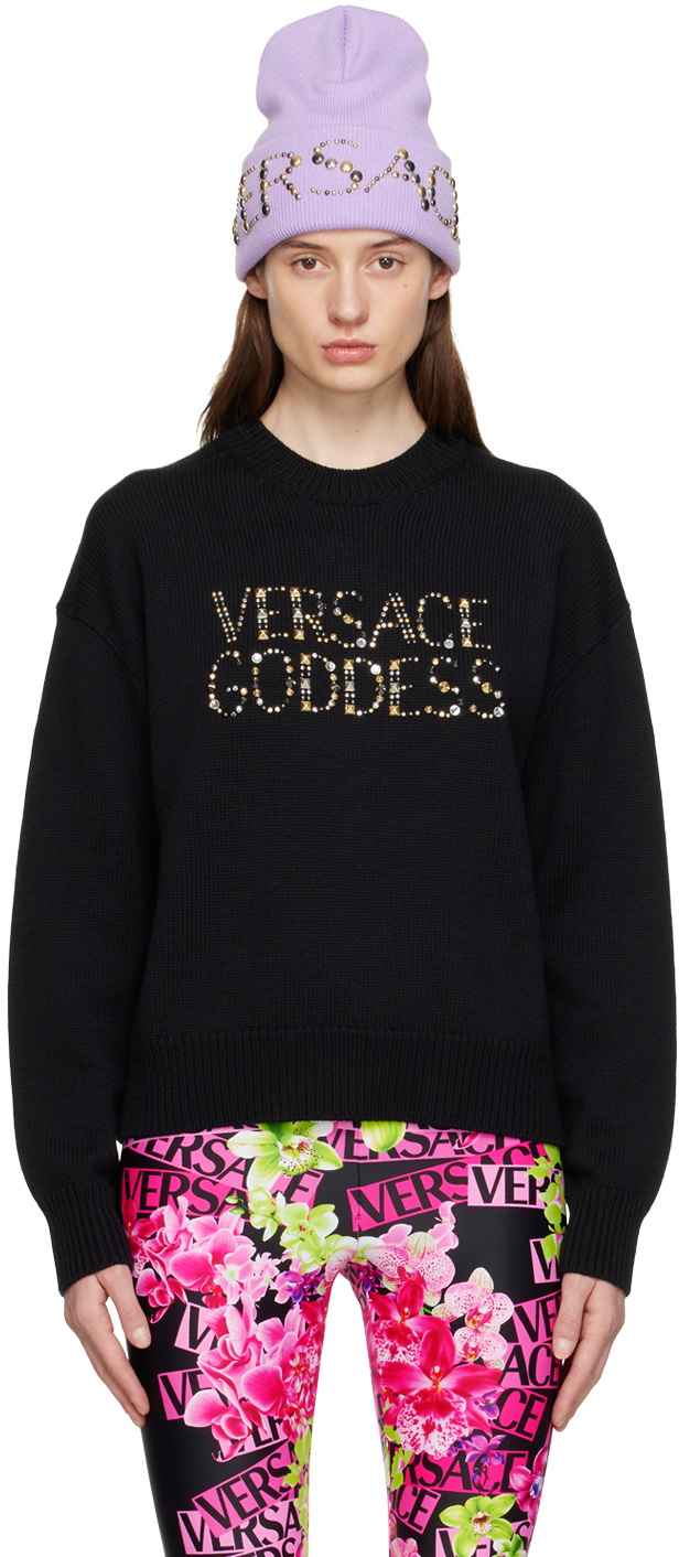 Versace Black 'Goddess' Sweater Versace