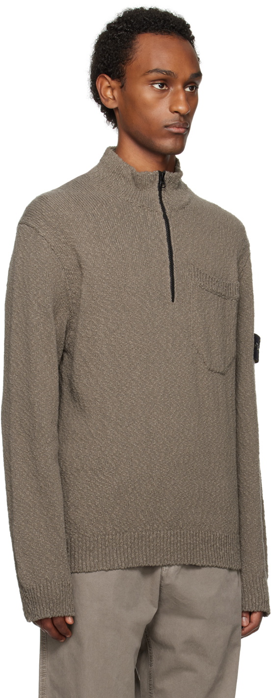 Stone Island Gray Half-Zip Sweater Stone Island