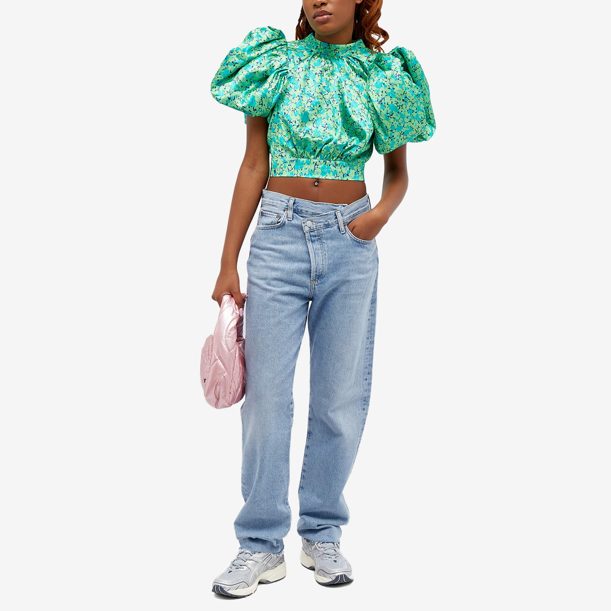 Rotate Women's Puff Sleeve Top in Clematis Blue Combi ROTATE Birger ...