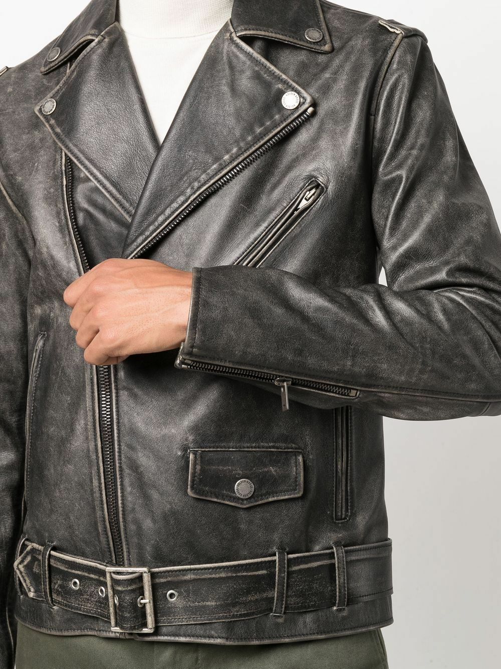 GOLDEN GOOSE - Golden Leather Jacket Golden Goose Deluxe Brand