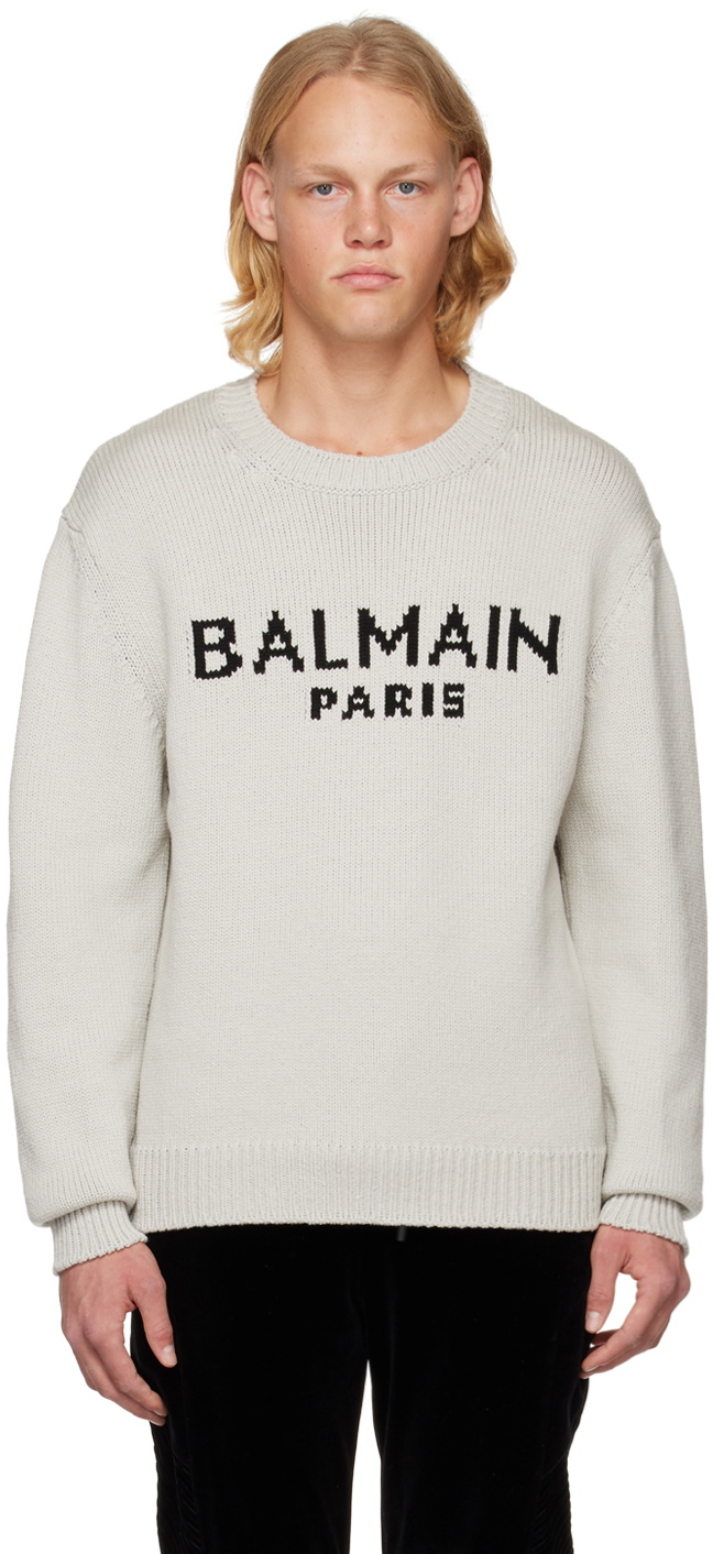 Balmain Off-White Crewneck Sweater Balmain