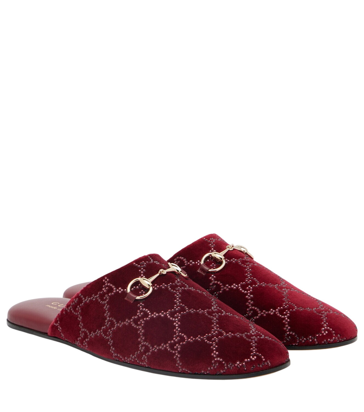 Gucci Lucy GG Crystal velvet mules Gucci