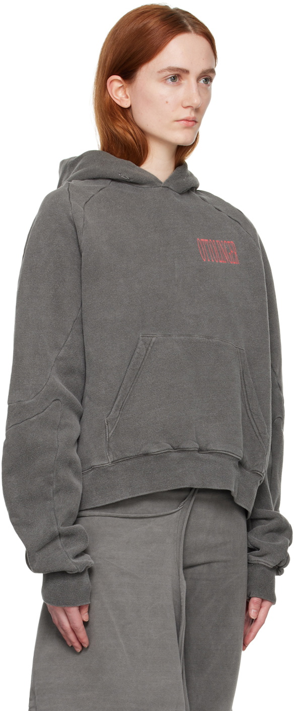 Ottolinger Gray Multiline Hoodie Ottolinger