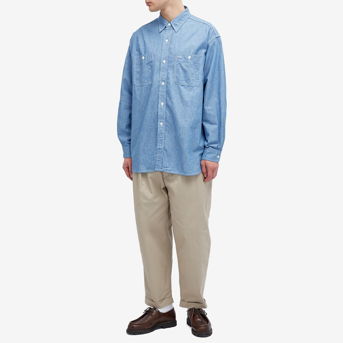 Beams Plus Men's Chambray Work Shirt in Sax Beams Plus