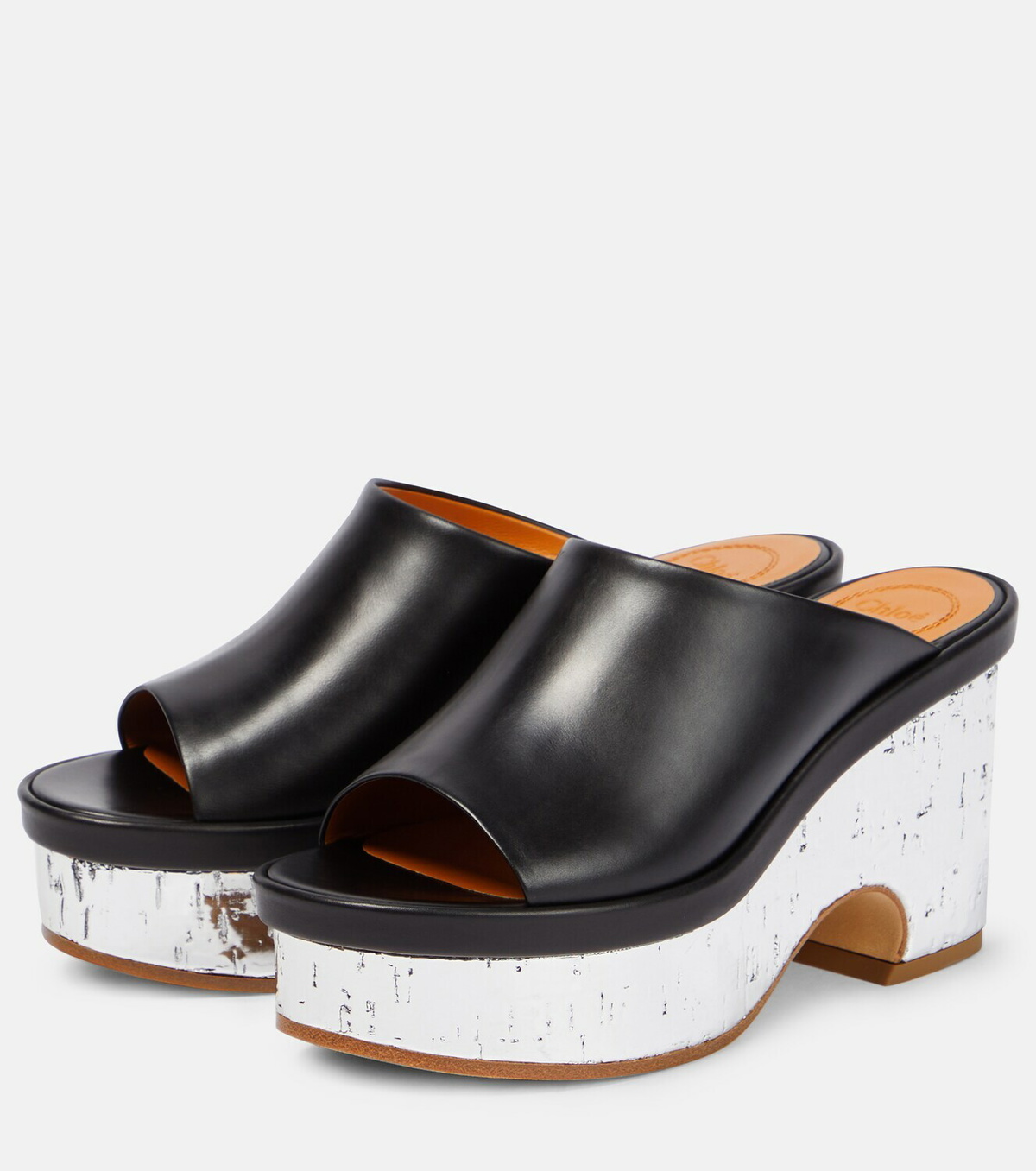 Chloe - Oli leather platform mules Chloe